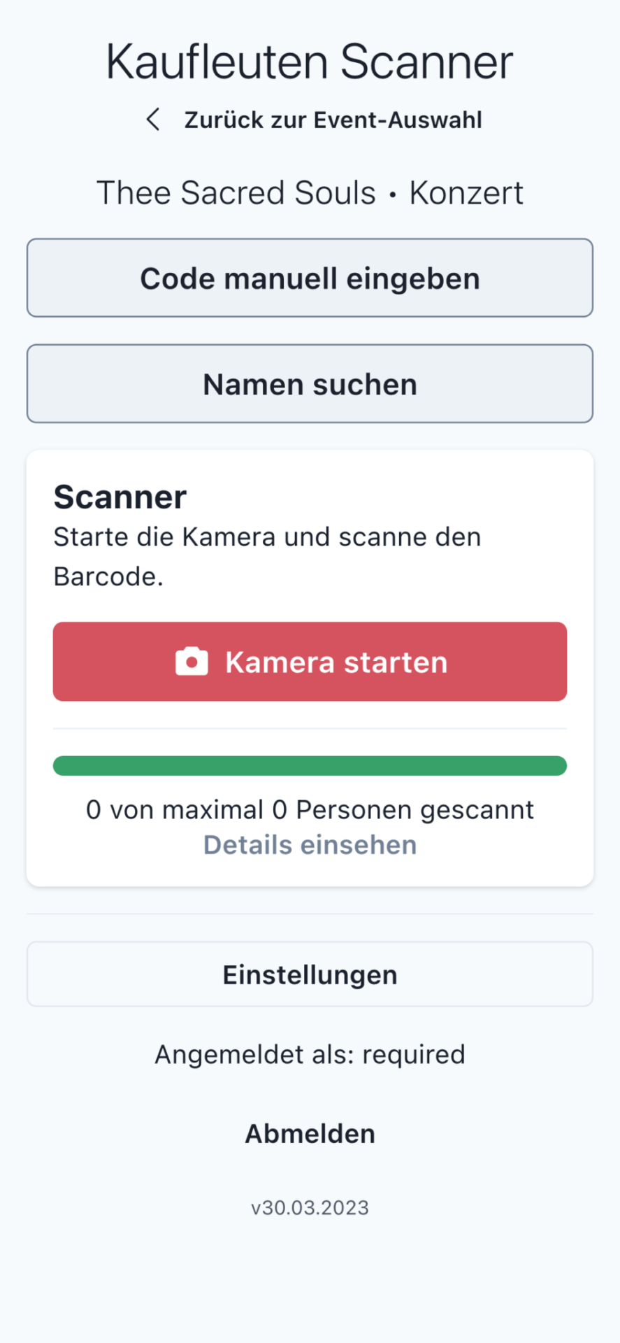 Event scanner app: ticket control made easy – required